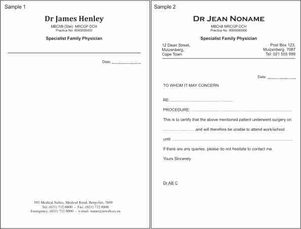 Prescrition pad samples